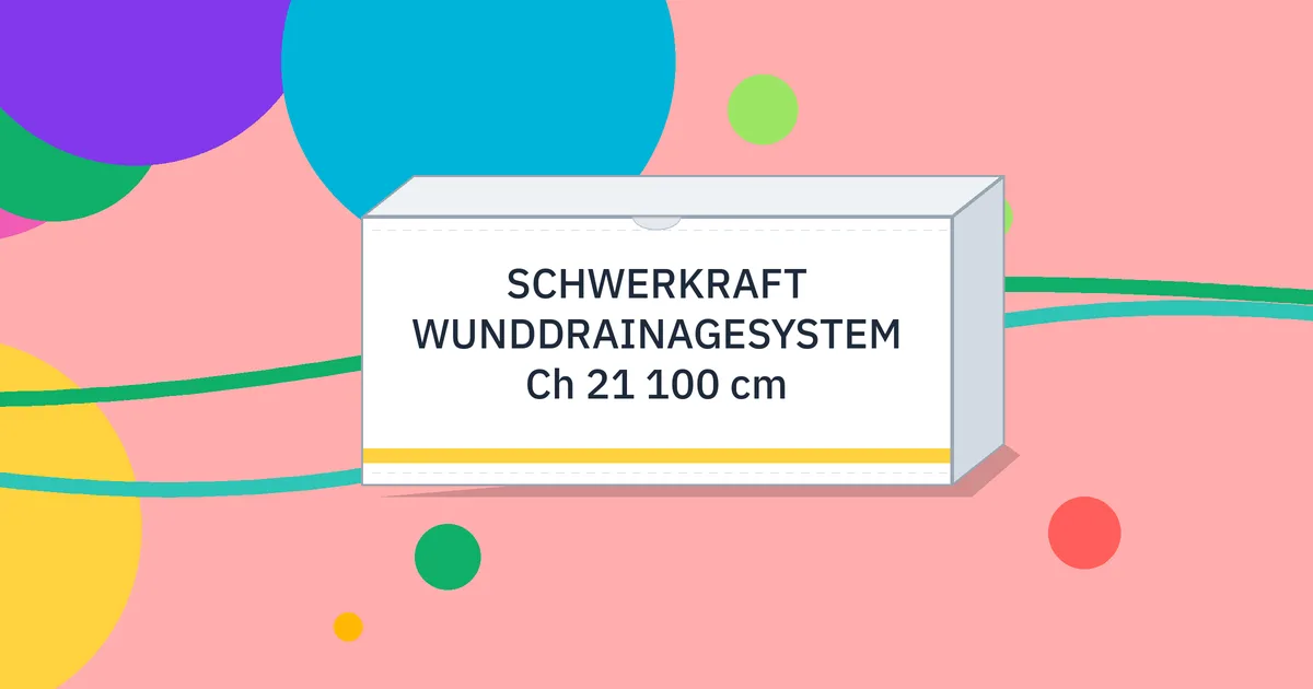 Symbolbild: Packung mit der Aufschrift SCHWERKRAFT WUNDDRAINAGESYSTEM Ch 21 100 cm (PZN 04500828) – Verfügbarkeit und Bezug in Apotheken in Frankfurt am Main
