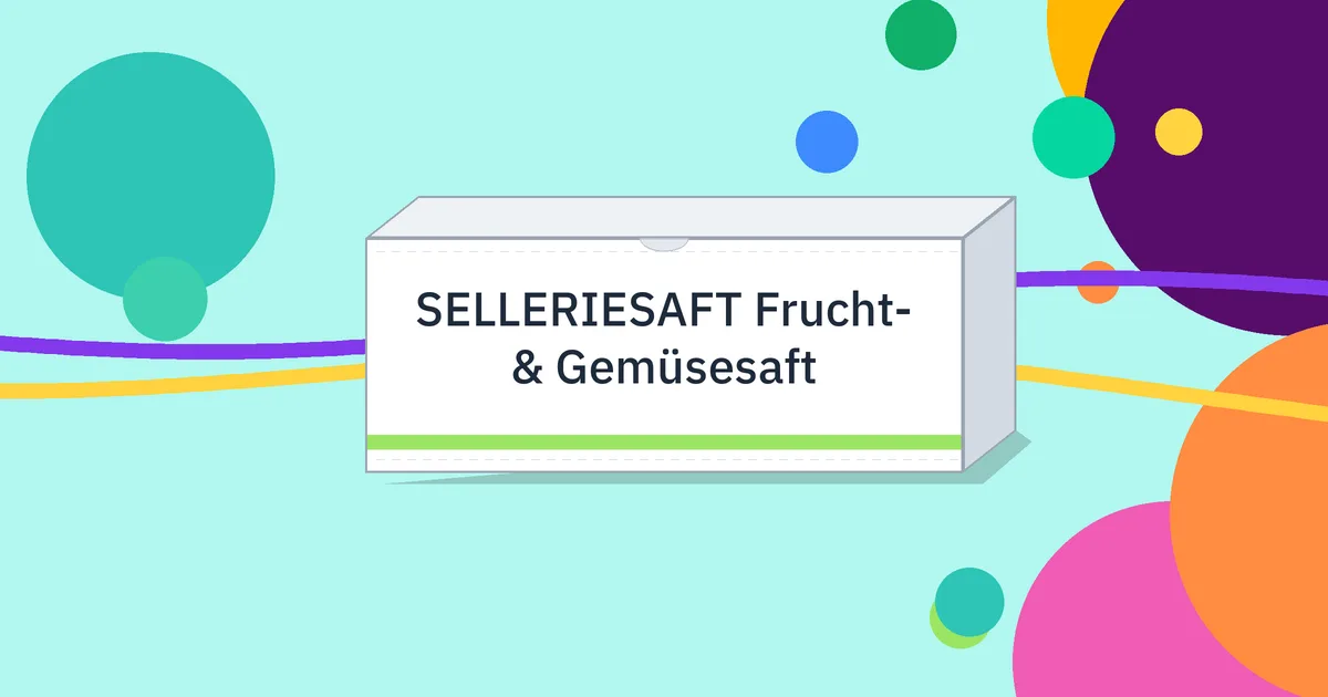 Symbolbild: Packung mit der Aufschrift SELLERIESAFT Frucht- & Gemüsesaft (PZN 17636475) – Verfügbarkeit und Bezug in Apotheken in Frankfurt am Main