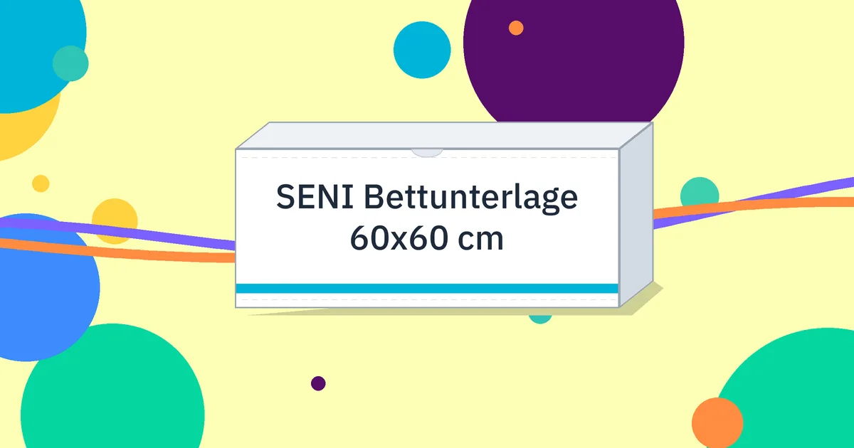 Symbolbild: Packung mit der Aufschrift SENI Bettunterlage 60x60 cm (PZN 10123040) – Verfügbarkeit und Bezug in Apotheken in Frankfurt am Main