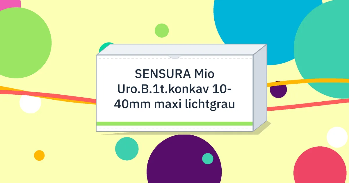 Symbolbild: Packung mit der Aufschrift SENSURA Mio Uro.B.1t.konkav 10-40mm maxi lichtgrau (PZN 12548039) – Verfügbarkeit und Bezug in Apotheken in Frankfurt am Main