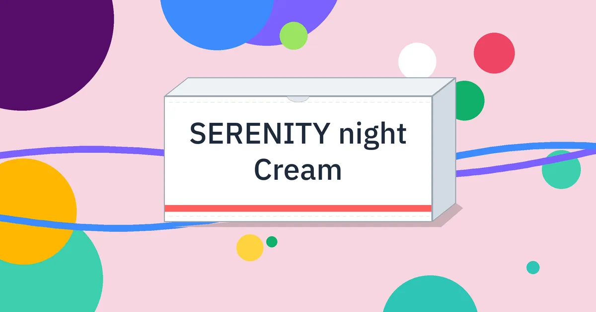 Symbolbild: Packung mit der Aufschrift SERENITY night Cream (PZN 18719654) – Verfügbarkeit und Bezug in Apotheken in Frankfurt am Main