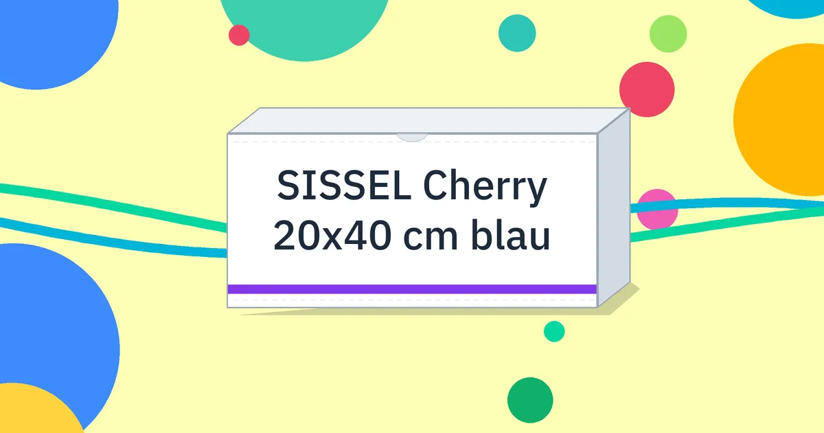 Symbolbild: Packung mit der Aufschrift SISSEL Cherry 20x40 cm blau (PZN 09156838) – Verfügbarkeit und Bezug in Apotheken in Frankfurt am Main