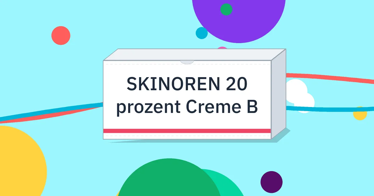 Symbolbild: Packung mit der Aufschrift SKINOREN 20 prozent Creme B (PZN 07733438) – Verfügbarkeit und Bezug in Apotheken in Frankfurt am Main
