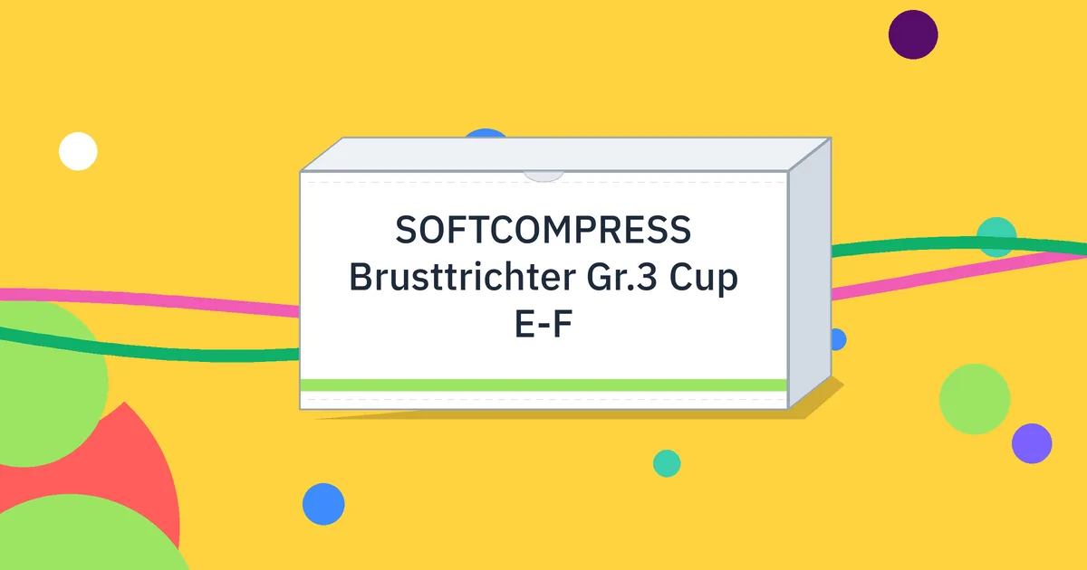 Symbolbild: Packung mit der Aufschrift SOFTCOMPRESS Brusttrichter Gr.3 Cup E-F (PZN 13505931) – Verfügbarkeit und Bezug in Apotheken in Frankfurt am Main