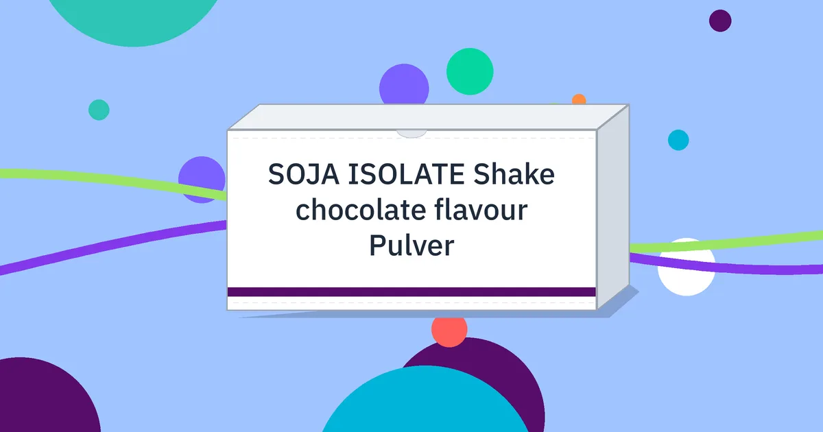 Symbolbild: Packung mit der Aufschrift SOJA ISOLATE Shake chocolate flavour Pulver (PZN 14256513) – Verfügbarkeit und Bezug in Apotheken in Frankfurt am Main