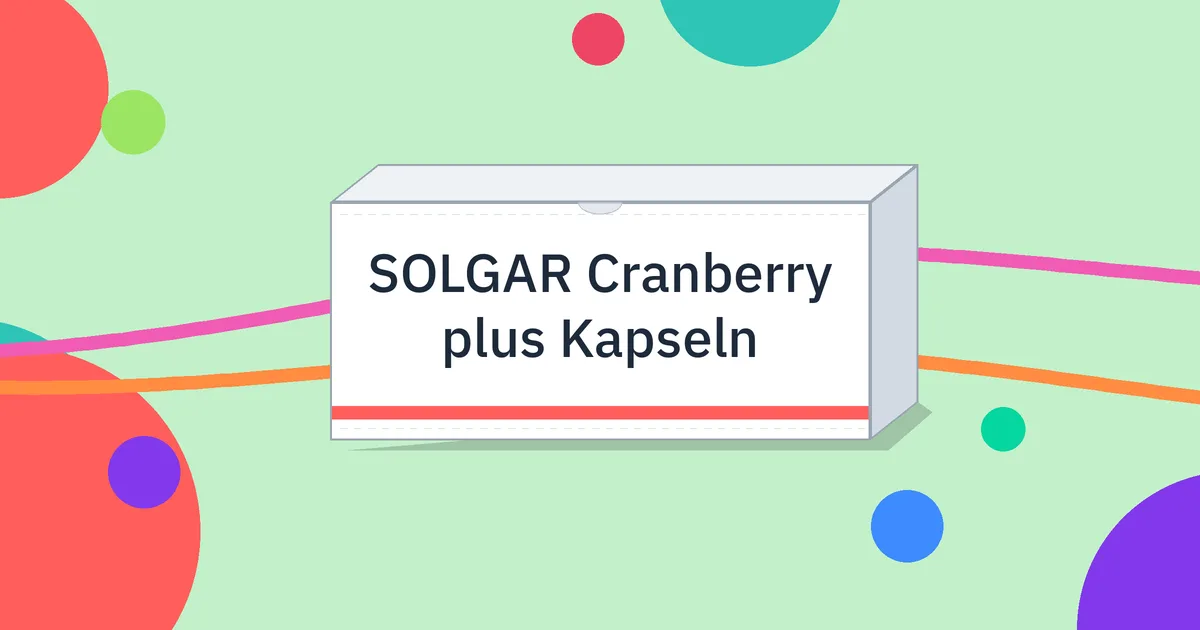Symbolbild: Packung mit der Aufschrift SOLGAR Cranberry plus Kapseln (PZN 19500900) – Verfügbarkeit und Bezug in Apotheken in Frankfurt am Main
