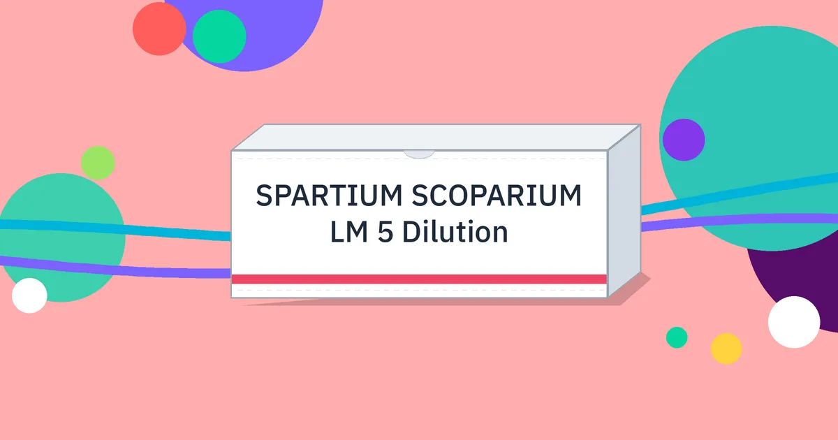 Symbolbild: Packung mit der Aufschrift SPARTIUM SCOPARIUM LM 5 Dilution (PZN 13194649) – Verfügbarkeit und Bezug in Apotheken in Frankfurt am Main