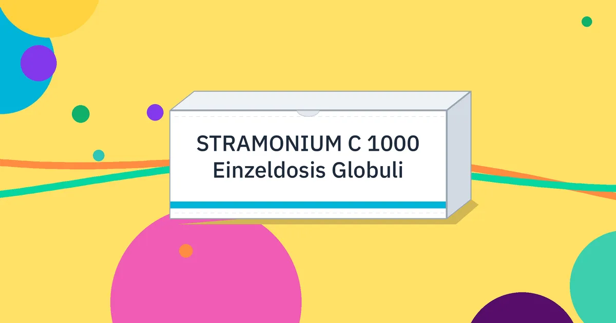 Symbolbild: Packung mit der Aufschrift STRAMONIUM C 1000 Einzeldosis Globuli (PZN 03034933) – Verfügbarkeit und Bezug in Apotheken in Frankfurt am Main