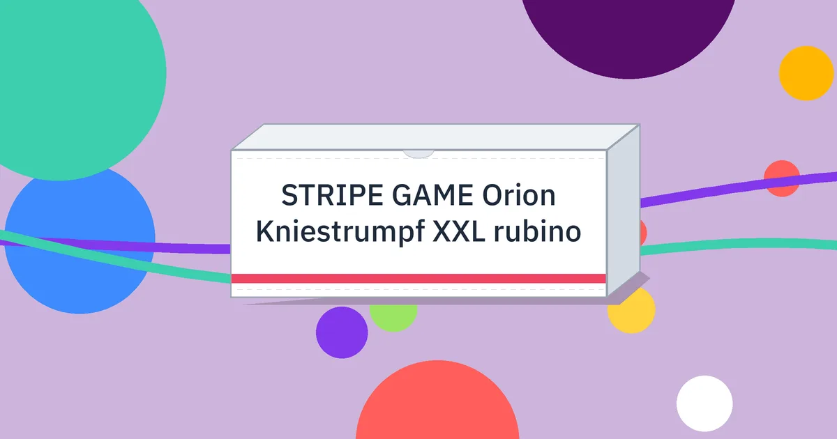 Symbolbild: Packung mit der Aufschrift STRIPE GAME Orion Kniestrumpf XXL rubino (PZN 20209707) – Verfügbarkeit und Bezug in Apotheken in Frankfurt am Main