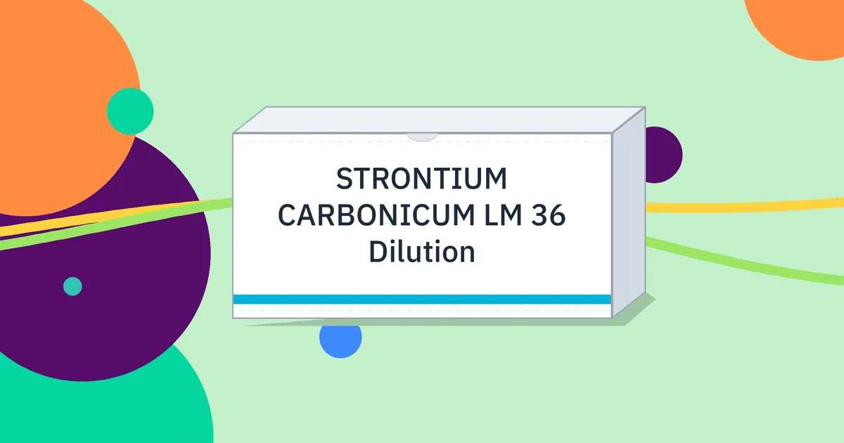Symbolbild: Packung mit der Aufschrift STRONTIUM CARBONICUM LM 36 Dilution (PZN 13203319) – Verfügbarkeit und Bezug in Apotheken in Frankfurt am Main