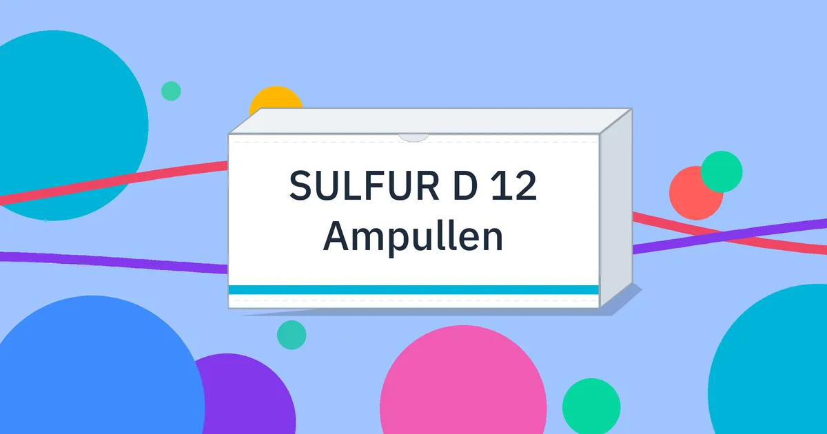 Symbolbild: Packung mit der Aufschrift SULFUR D 12 Ampullen (PZN 11708498) – Verfügbarkeit und Bezug in Apotheken in Frankfurt am Main