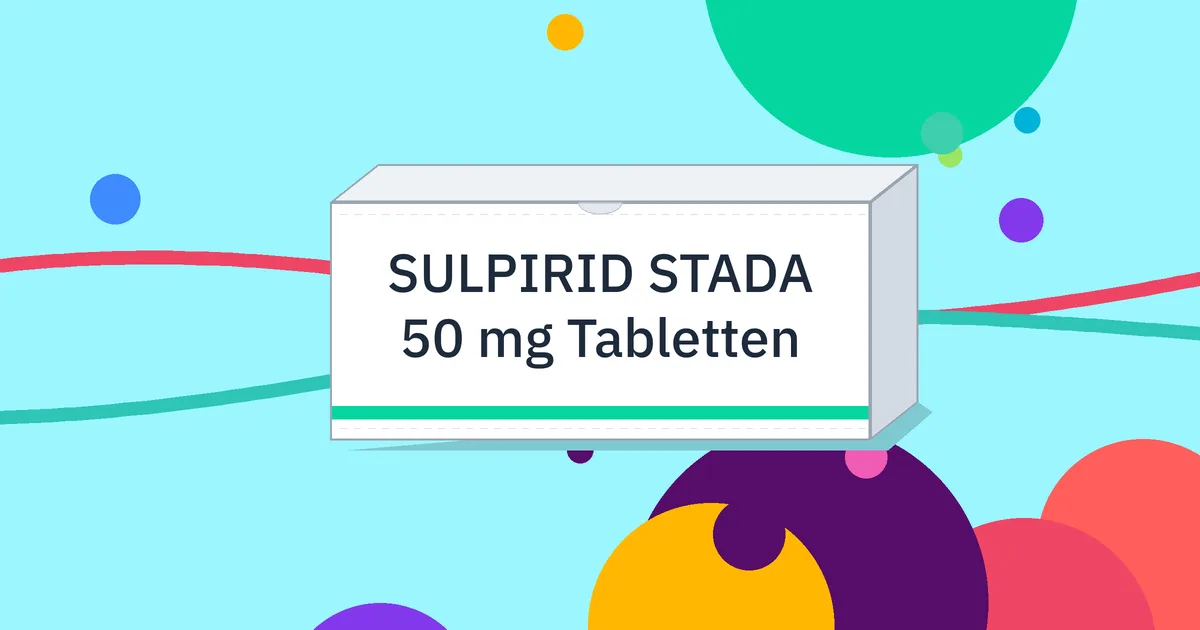 Symbolbild: Packung mit der Aufschrift SULPIRID STADA 50 mg Tabletten (PZN 00180628) – Verfügbarkeit und Bezug in Apotheken in Frankfurt am Main