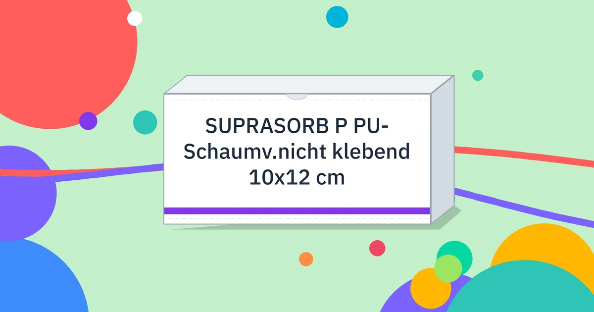 Symbolbild: Packung mit der Aufschrift SUPRASORB P PU-Schaumv.nicht klebend 10x12 cm (PZN 20548869) – Verfügbarkeit und Bezug in Apotheken in Frankfurt am Main
