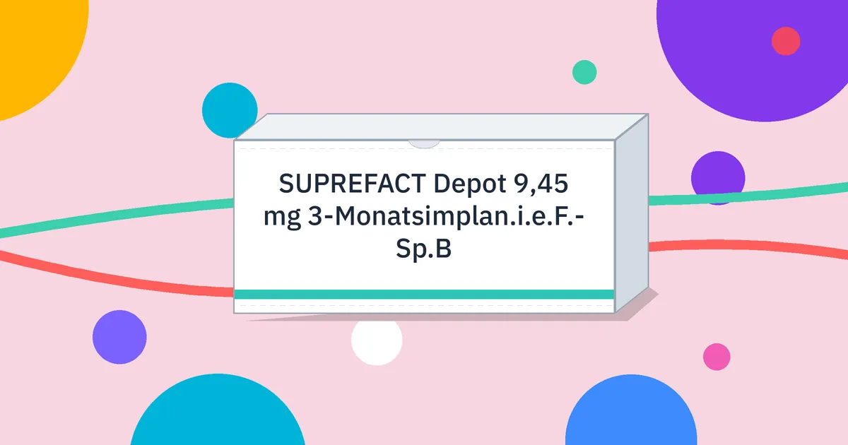 Symbolbild: Packung mit der Aufschrift SUPREFACT Depot 9,45 mg 3-Monatsimplan.i.e.F.-Sp.B (PZN 07771048) – Verfügbarkeit und Bezug in Apotheken in Frankfurt am Main