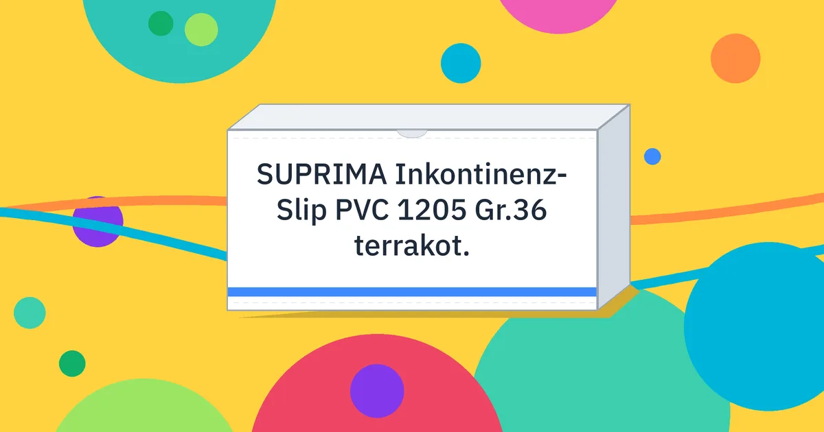 Symbolbild: Packung mit der Aufschrift SUPRIMA Inkontinenz-Slip PVC 1205 Gr.36 terrakot. (PZN 00365919) – Verfügbarkeit und Bezug in Apotheken in Frankfurt am Main