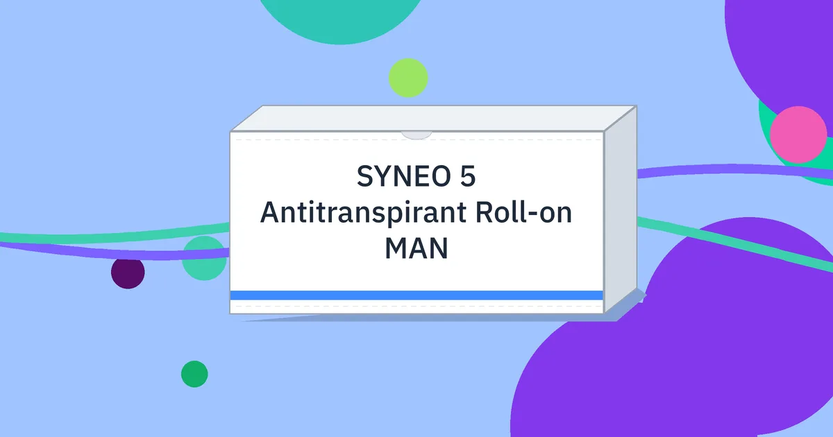 Symbolbild: Packung mit der Aufschrift SYNEO 5 Antitranspirant Roll-on MAN (PZN 19284342) – Verfügbarkeit und Bezug in Apotheken in Frankfurt am Main