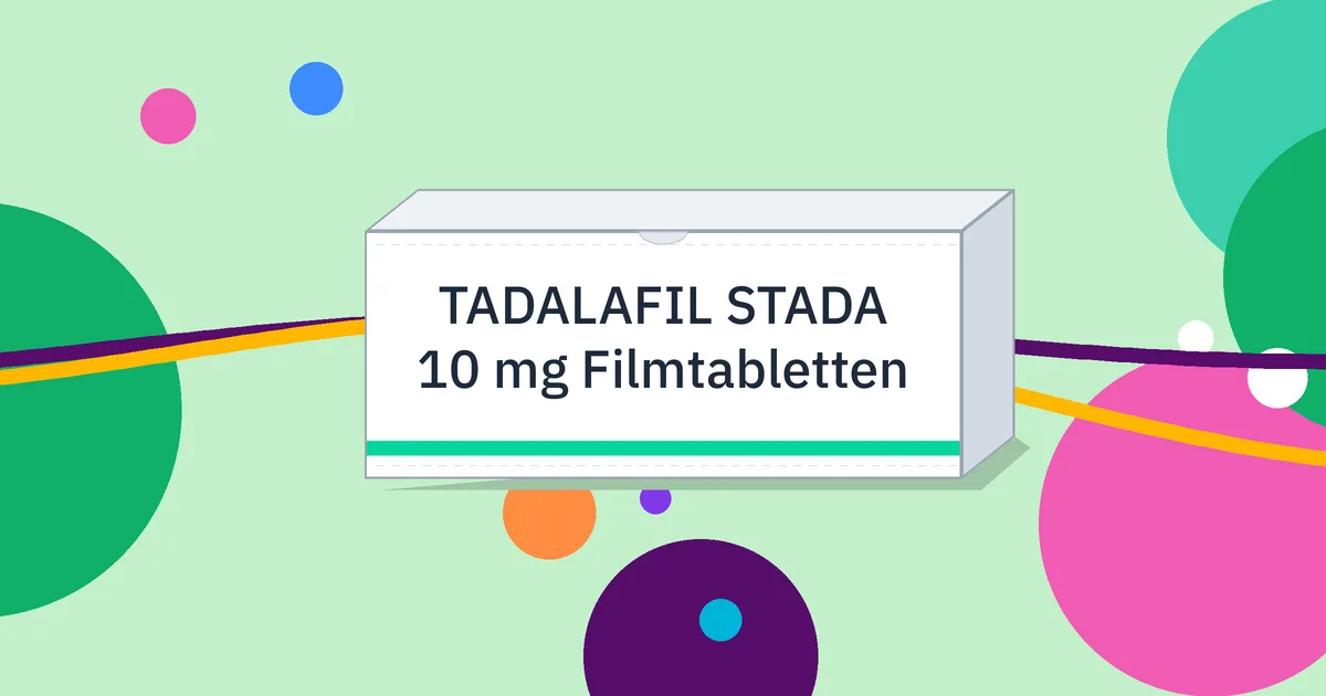 Symbolbild: Packung mit der Aufschrift TADALAFIL STADA 10 mg Filmtabletten (PZN 12588659) – Verfügbarkeit und Bezug in Apotheken in Frankfurt am Main