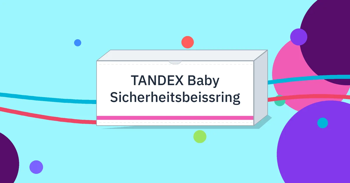 Symbolbild: Packung mit der Aufschrift TANDEX Baby Sicherheitsbeissring (PZN 11124231) – Verfügbarkeit und Bezug in Apotheken in Frankfurt am Main