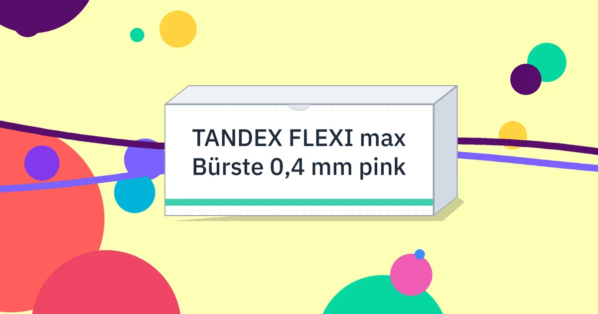 Symbolbild: Packung mit der Aufschrift TANDEX FLEXI max Bürste 0,4 mm pink (PZN 08854440) – Verfügbarkeit und Bezug in Apotheken in Frankfurt am Main