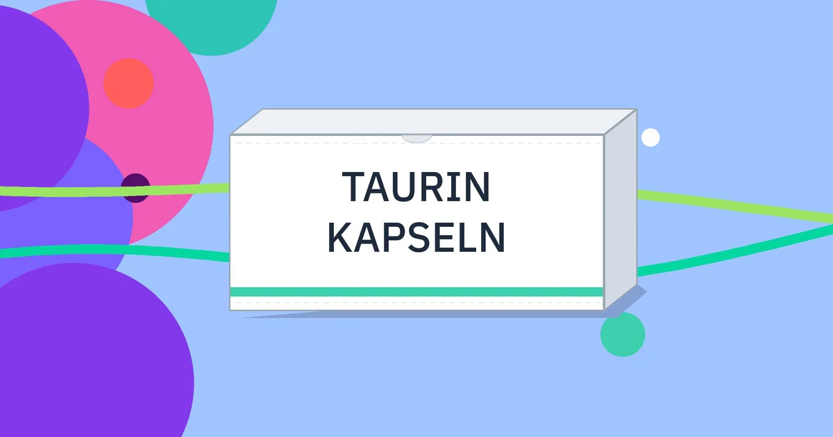 Symbolbild: Packung mit der Aufschrift TAURIN KAPSELN (PZN 18427489) – Verfügbarkeit und Bezug in Apotheken in Frankfurt am Main