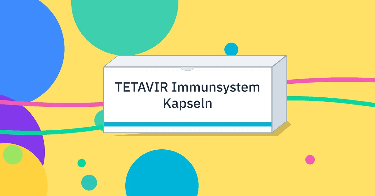Symbolbild: Packung mit der Aufschrift TETAVIR Immunsystem Kapseln (PZN 18815441) – Verfügbarkeit und Bezug in Apotheken in Frankfurt am Main