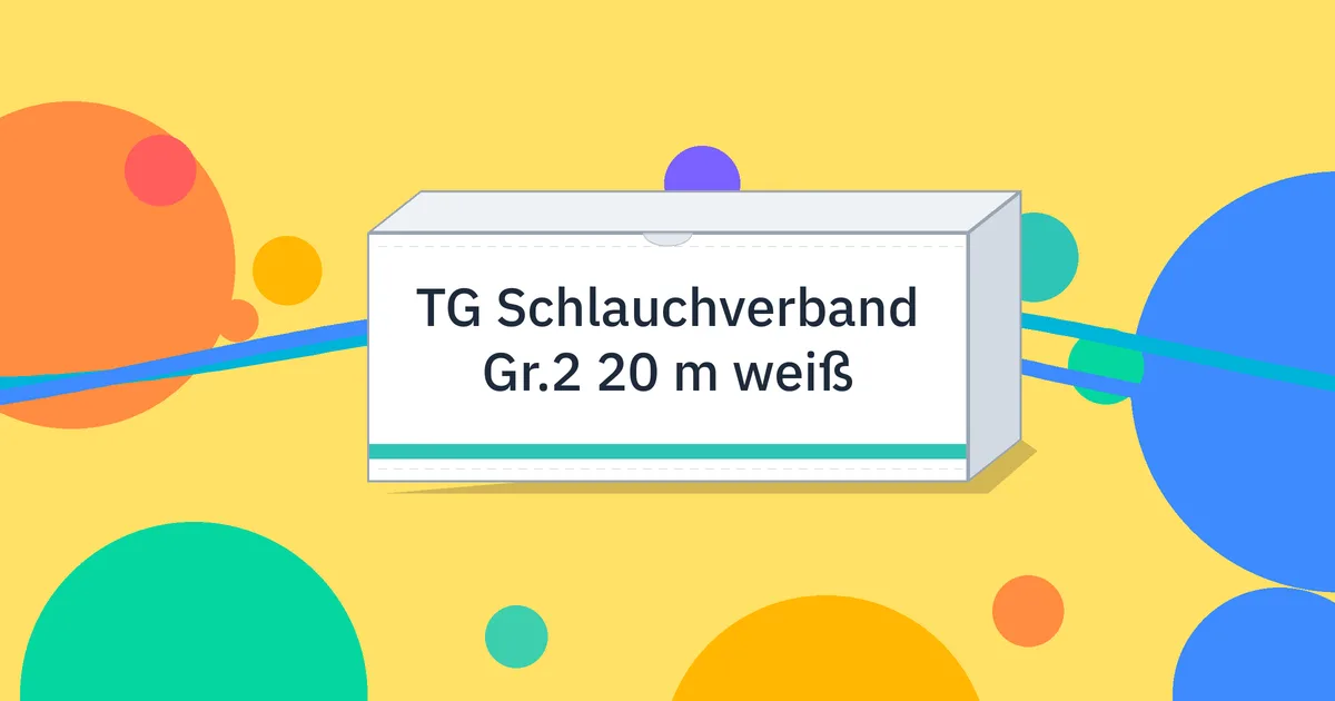 Symbolbild: Packung mit der Aufschrift TG Schlauchverband Gr.2 20 m weiß (PZN 11116036) – Verfügbarkeit und Bezug in Apotheken in Frankfurt am Main