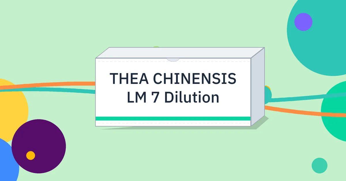 Symbolbild: Packung mit der Aufschrift THEA CHINENSIS LM 7 Dilution (PZN 13219237) – Verfügbarkeit und Bezug in Apotheken in Frankfurt am Main