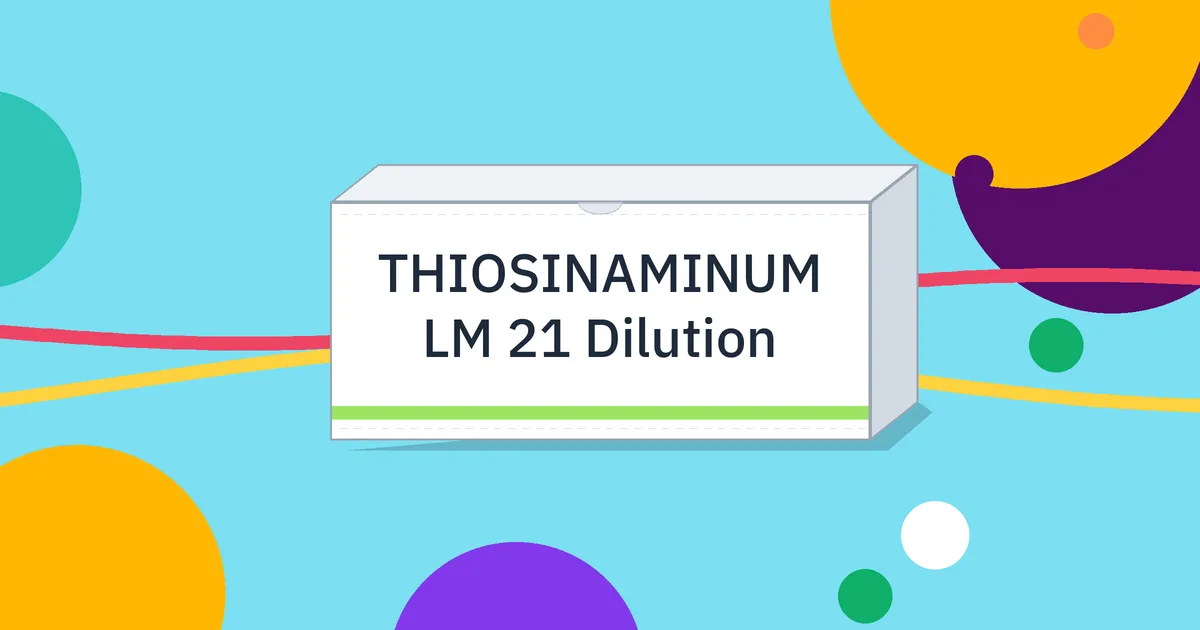 Symbolbild: Packung mit der Aufschrift THIOSINAMINUM LM 21 Dilution (PZN 13221292) – Verfügbarkeit und Bezug in Apotheken in Frankfurt am Main