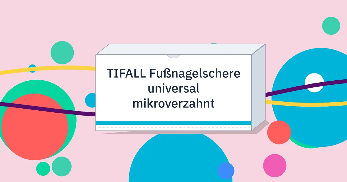 Symbolbild: Packung mit der Aufschrift TIFALL Fußnagelschere universal mikroverzahnt (PZN 00082280) – Verfügbarkeit und Bezug in Apotheken in Frankfurt am Main
