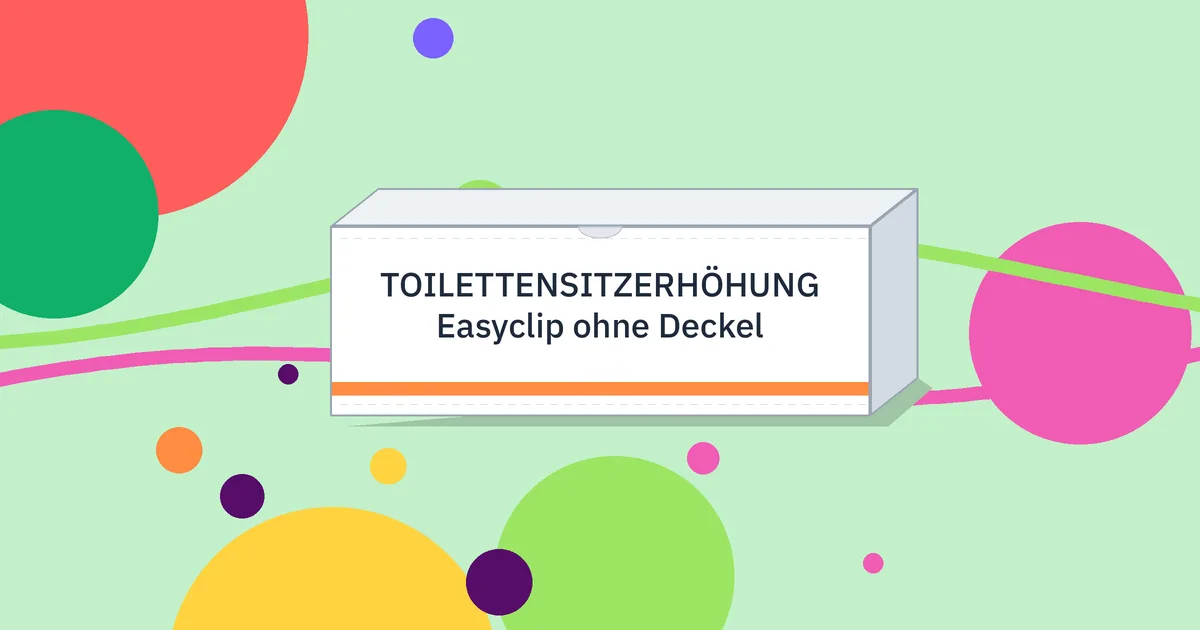 Symbolbild: Packung mit der Aufschrift TOILETTENSITZERHÖHUNG Easyclip ohne Deckel (PZN 01780081) – Verfügbarkeit und Bezug in Apotheken in Frankfurt am Main