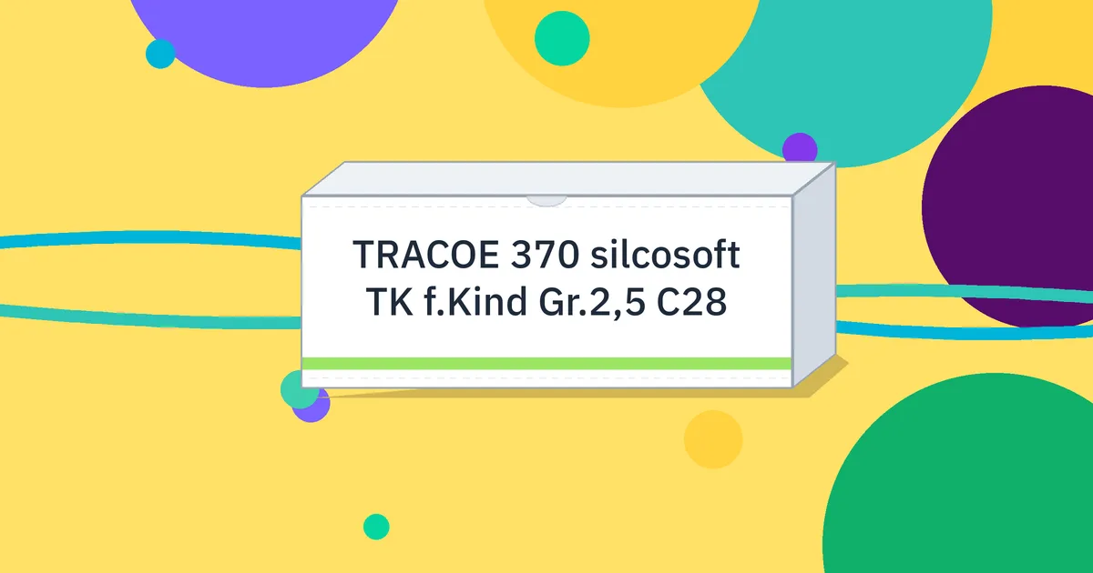 Symbolbild: Packung mit der Aufschrift TRACOE 370 silcosoft TK f.Kind Gr.2,5 C28 (PZN 14313961) – Verfügbarkeit und Bezug in Apotheken in Frankfurt am Main