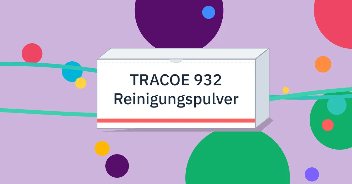 Symbolbild: Packung mit der Aufschrift TRACOE 932 Reinigungspulver (PZN 02721502) – Verfügbarkeit und Bezug in Apotheken in Frankfurt am Main