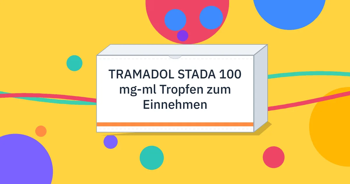 Symbolbild: Packung mit der Aufschrift TRAMADOL STADA 100 mg-ml Tropfen zum Einnehmen (PZN 05909620) – Verfügbarkeit und Bezug in Apotheken in Frankfurt am Main