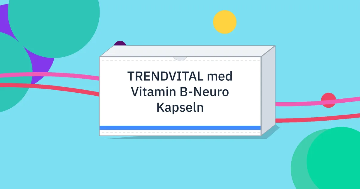 Symbolbild: Packung mit der Aufschrift TRENDVITAL med Vitamin B-Neuro Kapseln (PZN 12562849) – Verfügbarkeit und Bezug in Apotheken in Frankfurt am Main