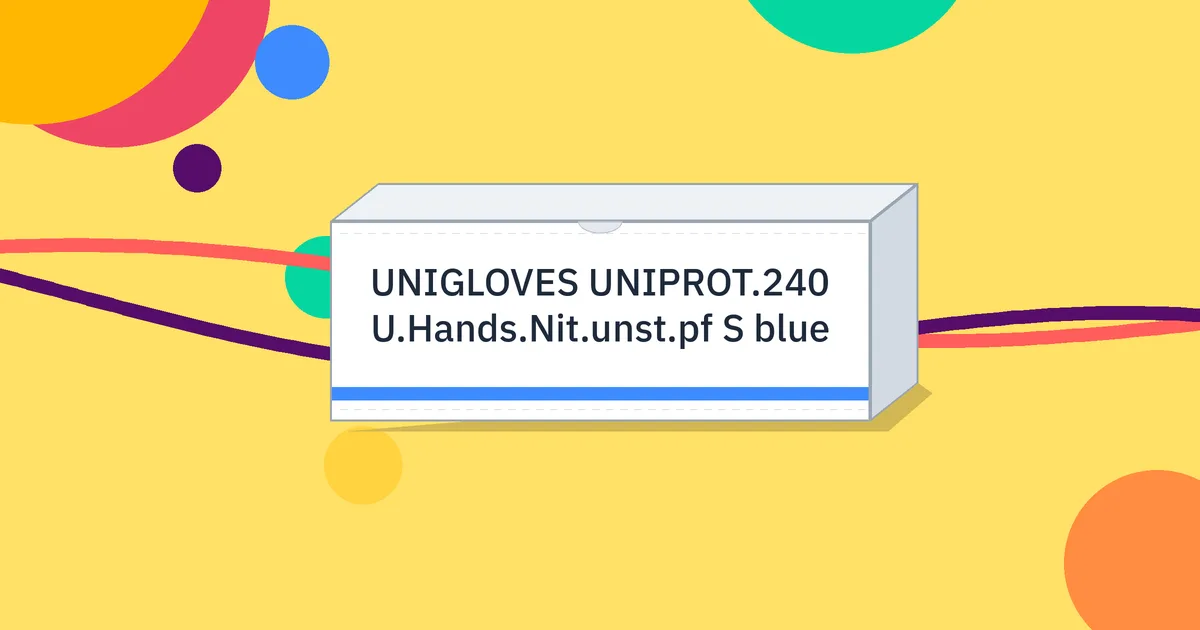 Symbolbild: Packung mit der Aufschrift UNIGLOVES UNIPROT.240 U.Hands.Nit.unst.pf S blue (PZN 18101865) – Verfügbarkeit und Bezug in Apotheken in Frankfurt am Main