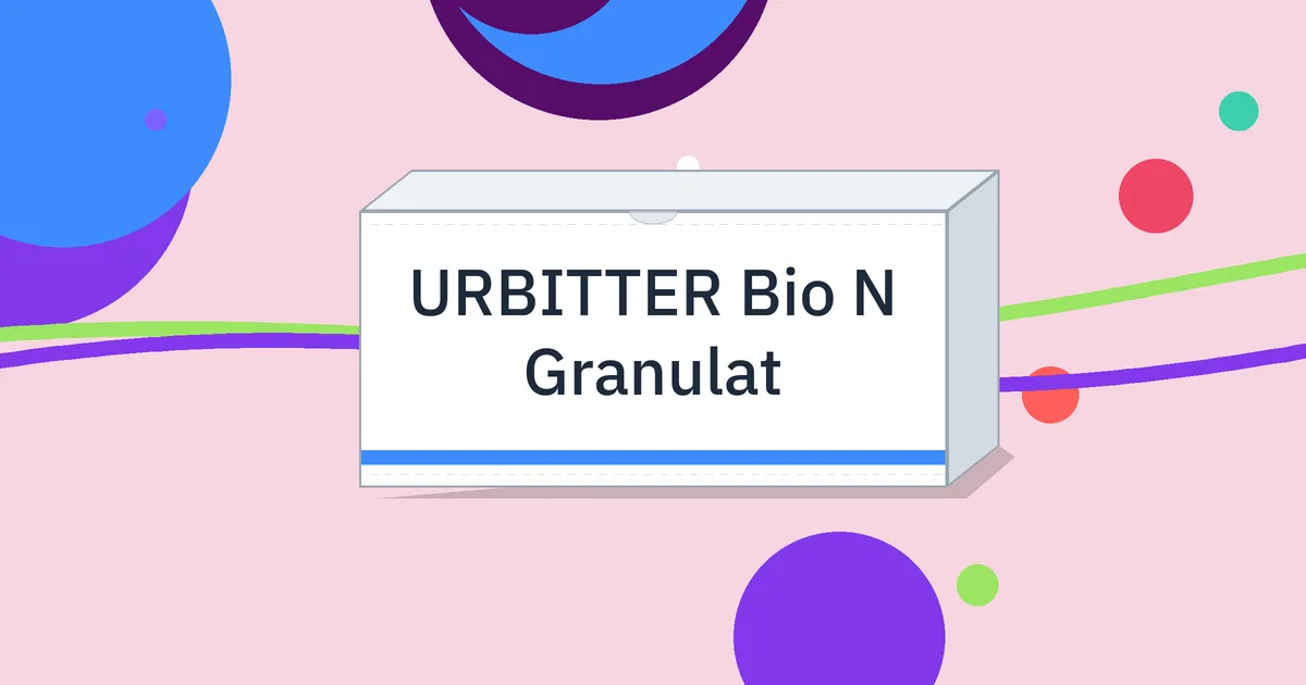 Symbolbild: Packung mit der Aufschrift URBITTER Bio N Granulat (PZN 13242070) – Verfügbarkeit und Bezug in Apotheken in Frankfurt am Main