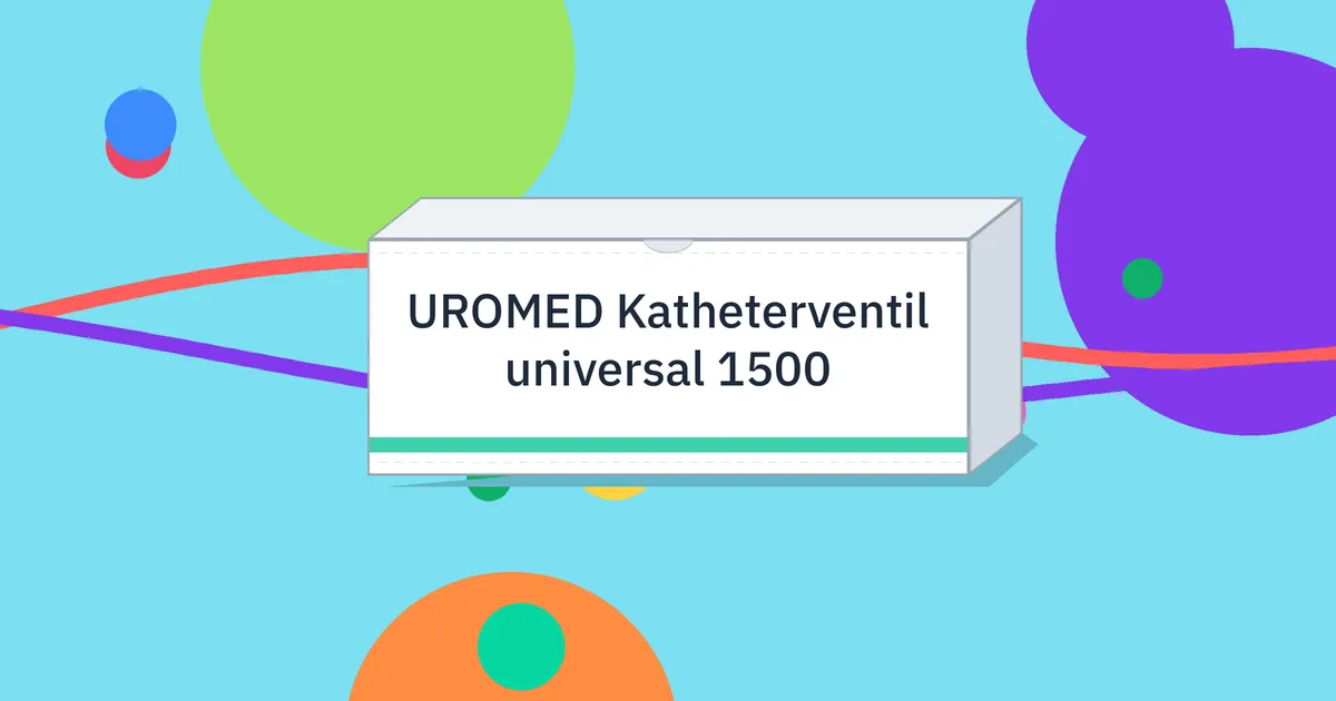 Symbolbild: Packung mit der Aufschrift UROMED Katheterventil universal 1500 (PZN 07521481) – Verfügbarkeit und Bezug in Apotheken in Frankfurt am Main