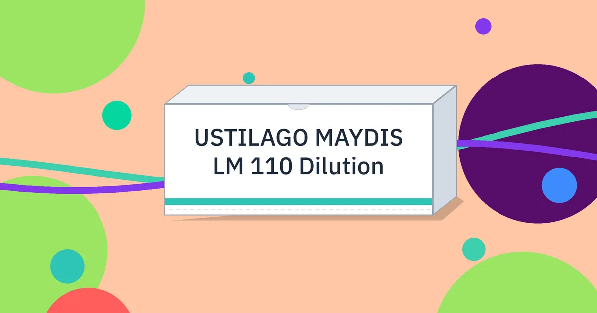 Symbolbild: Packung mit der Aufschrift USTILAGO MAYDIS LM 110 Dilution (PZN 13258409) – Verfügbarkeit und Bezug in Apotheken in Frankfurt am Main