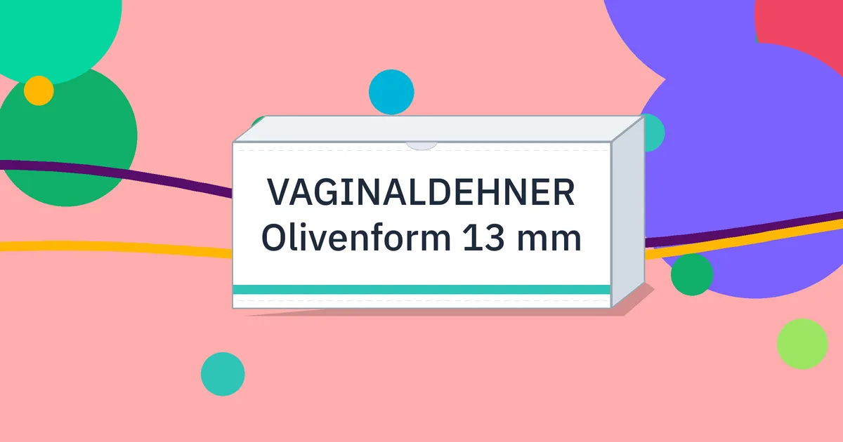 Symbolbild: Packung mit der Aufschrift VAGINALDEHNER Olivenform 13 mm (PZN 16356851) – Verfügbarkeit und Bezug in Apotheken in Frankfurt am Main