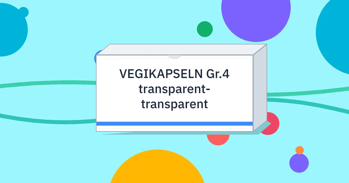 Symbolbild: Packung mit der Aufschrift VEGIKAPSELN Gr.4 transparent-transparent (PZN 17858230) – Verfügbarkeit und Bezug in Apotheken in Frankfurt am Main