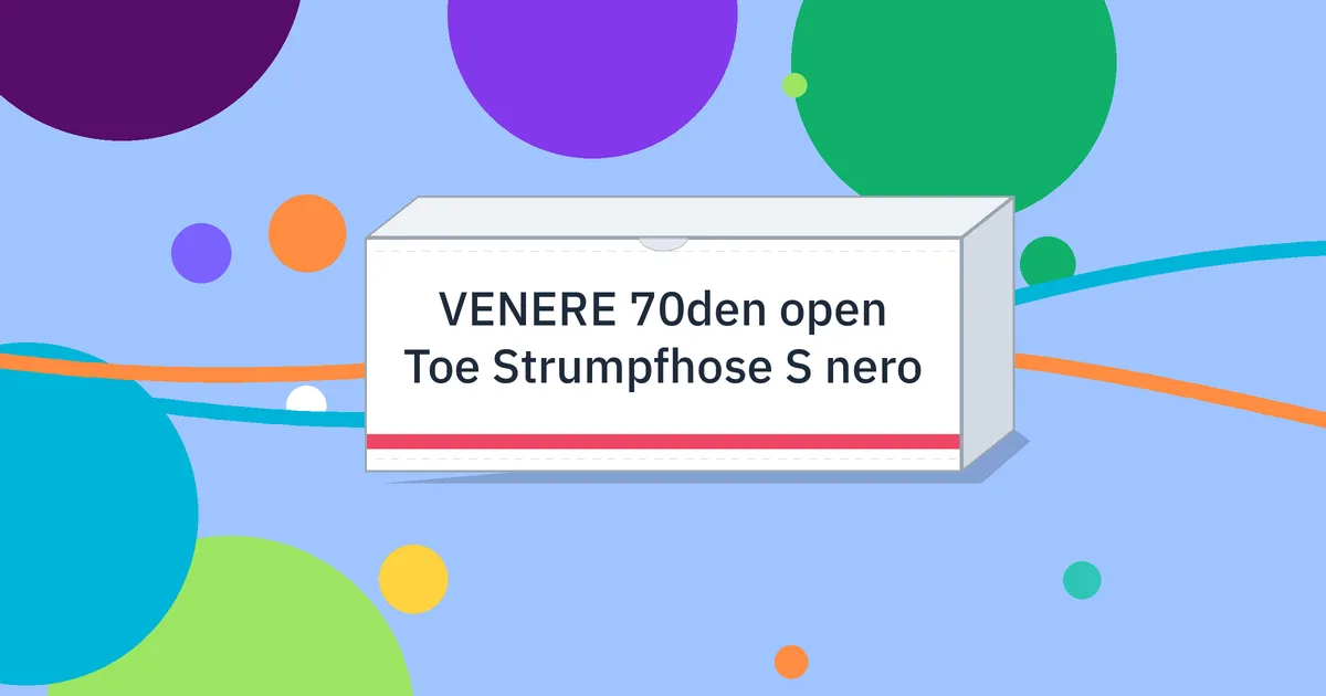 Symbolbild: Packung mit der Aufschrift VENERE 70den open Toe Strumpfhose S nero (PZN 16174239) – Verfügbarkeit und Bezug in Apotheken in Frankfurt am Main