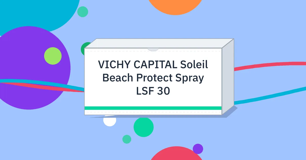 Symbolbild: Packung mit der Aufschrift VICHY CAPITAL Soleil Beach Protect Spray LSF 30 (PZN 14323528) – Verfügbarkeit und Bezug in Apotheken in Frankfurt am Main