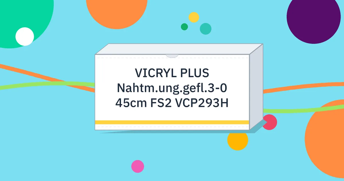 Symbolbild: Packung mit der Aufschrift VICRYL PLUS Nahtm.ung.gefl.3-0 45cm FS2 VCP293H (PZN 19760765) – Verfügbarkeit und Bezug in Apotheken in Frankfurt am Main