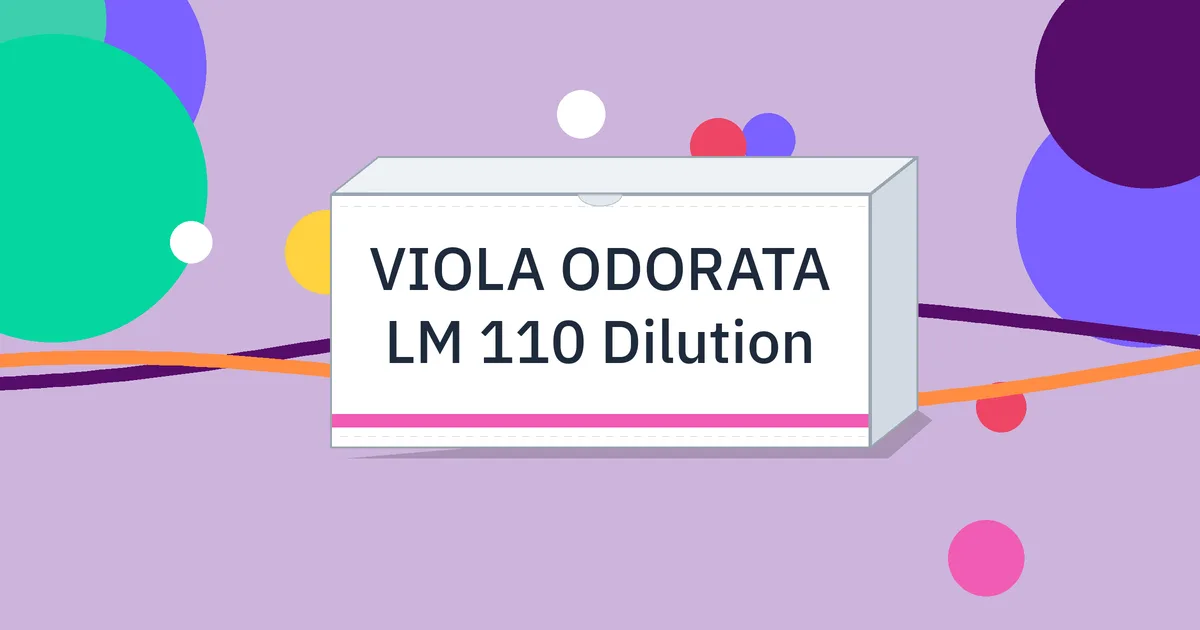 Symbolbild: Packung mit der Aufschrift VIOLA ODORATA LM 110 Dilution (PZN 13275885) – Verfügbarkeit und Bezug in Apotheken in Frankfurt am Main