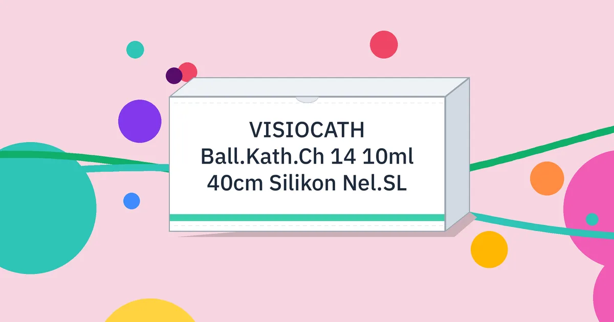 Symbolbild: Packung mit der Aufschrift VISIOCATH Ball.Kath.Ch 14 10ml 40cm Silikon Nel.SL (PZN 18305929) – Verfügbarkeit und Bezug in Apotheken in Frankfurt am Main