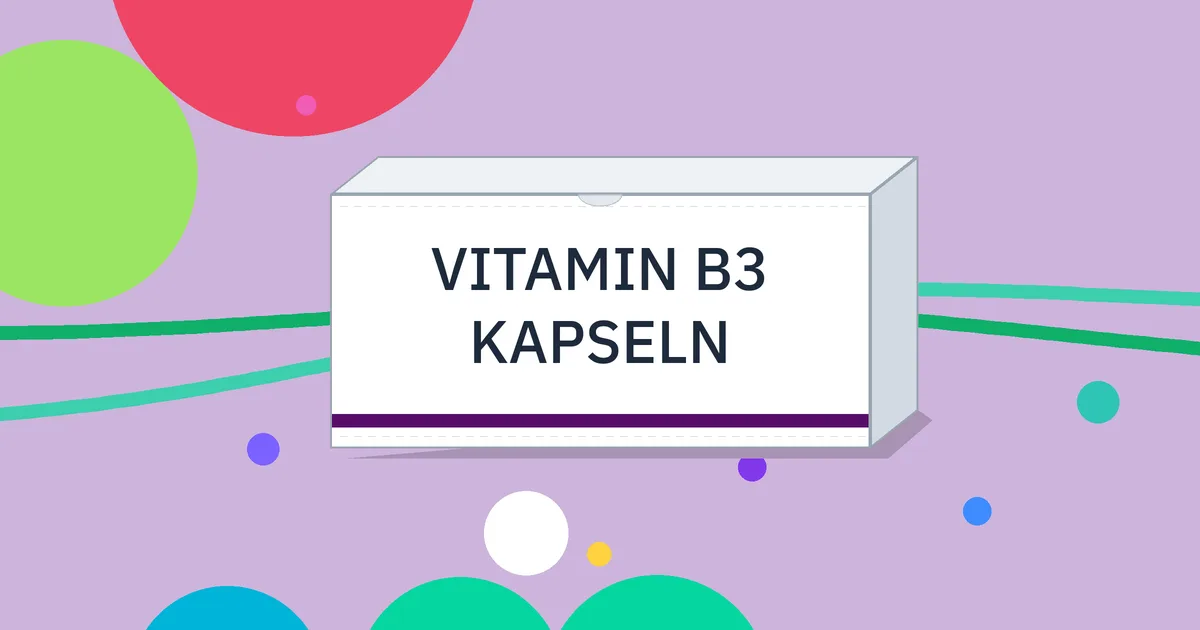 Symbolbild: Packung mit der Aufschrift VITAMIN B3 KAPSELN (PZN 10097911) – Verfügbarkeit und Bezug in Apotheken in Frankfurt am Main