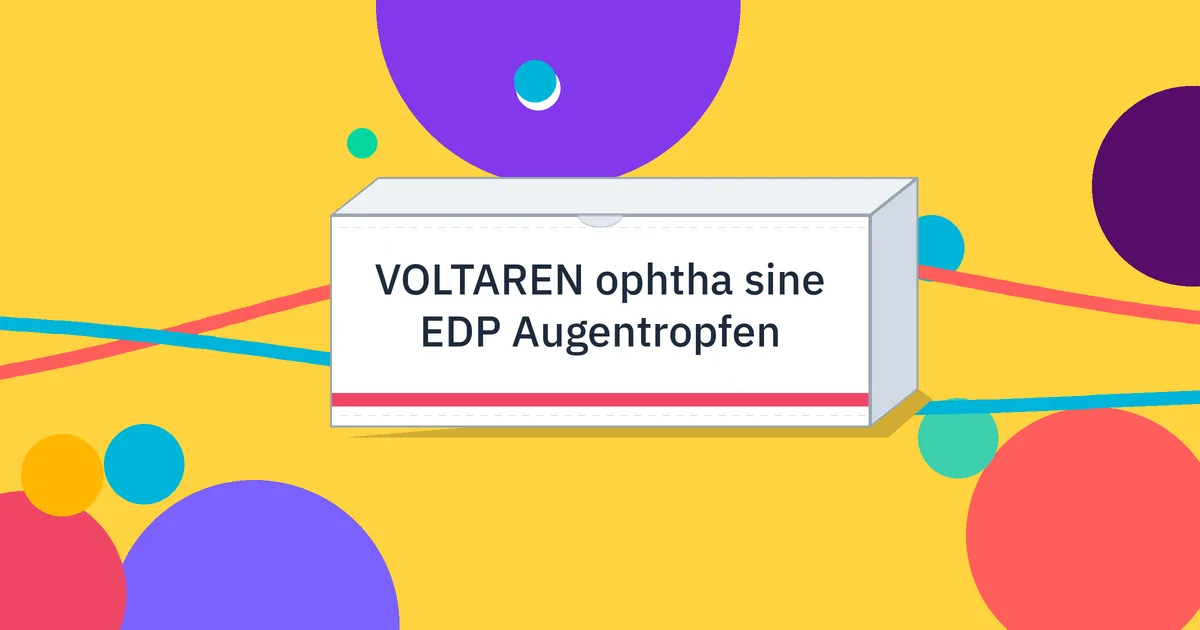 Symbolbild: Packung mit der Aufschrift VOLTAREN ophtha sine EDP Augentropfen (PZN 05388285) – Verfügbarkeit und Bezug in Apotheken in Frankfurt am Main
