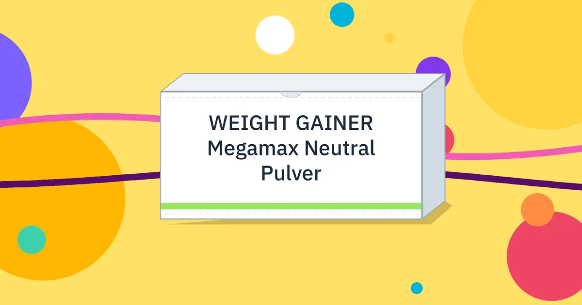 Symbolbild: Packung mit der Aufschrift WEIGHT GAINER Megamax Neutral Pulver (PZN 15635313) – Verfügbarkeit und Bezug in Apotheken in Frankfurt am Main