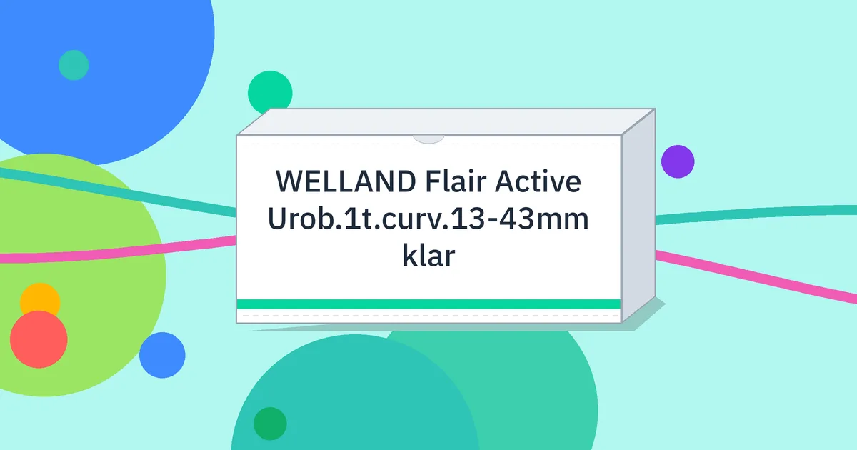 Symbolbild: Packung mit der Aufschrift WELLAND Flair Active Urob.1t.curv.13-43mm klar (PZN 09899261) – Verfügbarkeit und Bezug in Apotheken in Frankfurt am Main