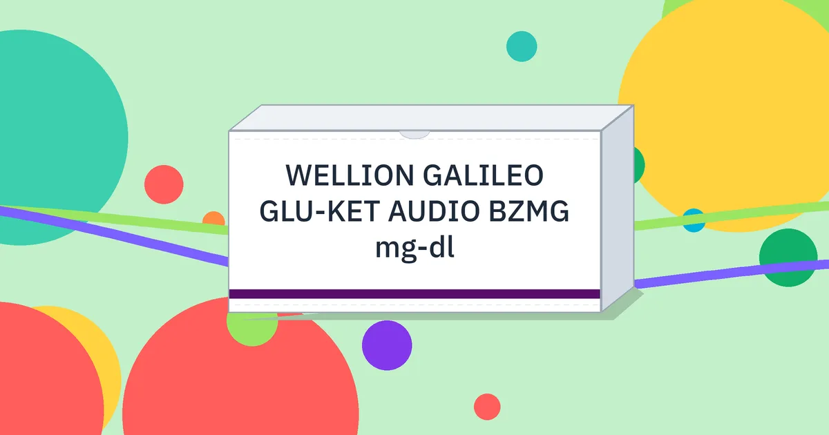 Symbolbild: Packung mit der Aufschrift WELLION GALILEO GLU-KET AUDIO BZMG mg-dl (PZN 19207206) – Verfügbarkeit und Bezug in Apotheken in Frankfurt am Main
